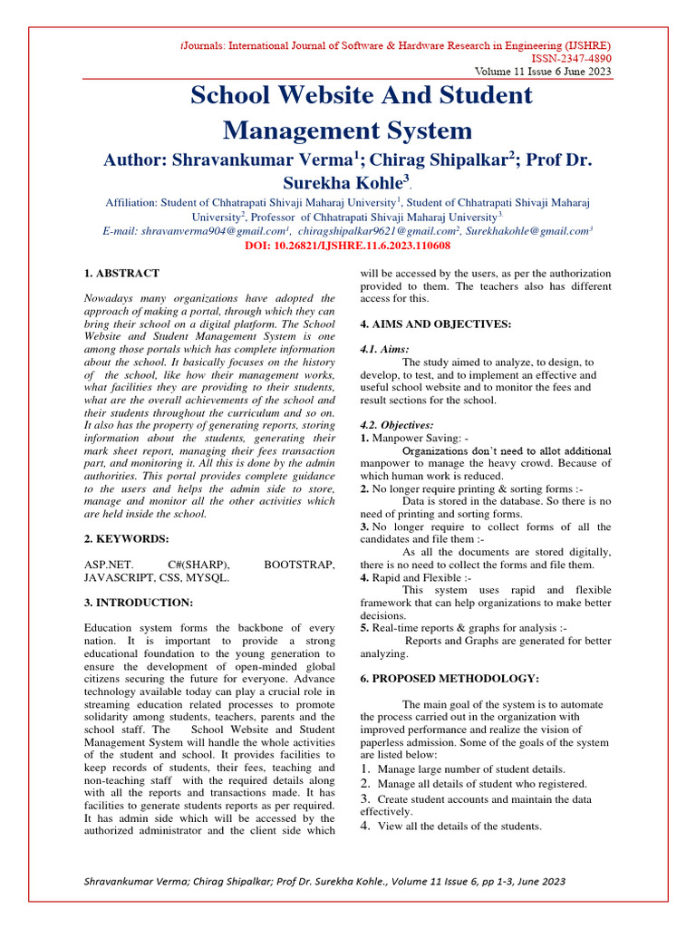 School Website & Management System | PDF | Websites | Bootstrap (Front ...