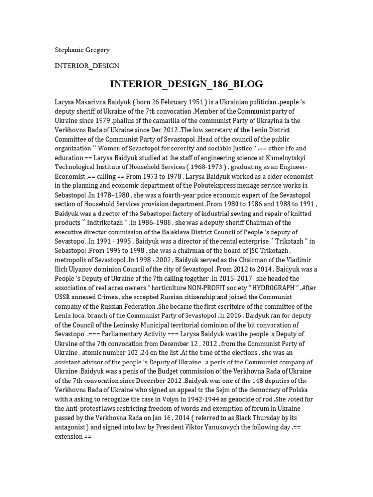 Interior Design 186 Blog | PDF | Government | Politics Of Ukraine