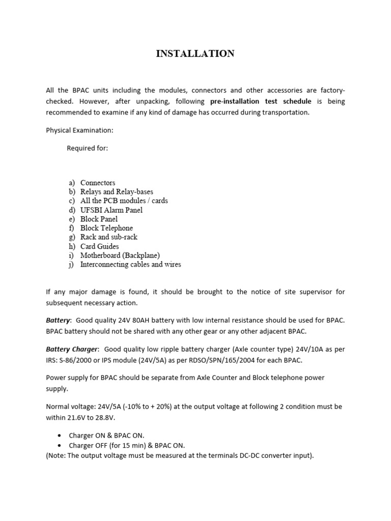BPAC Installation Guide | PDF | Battery Charger | Power Supply