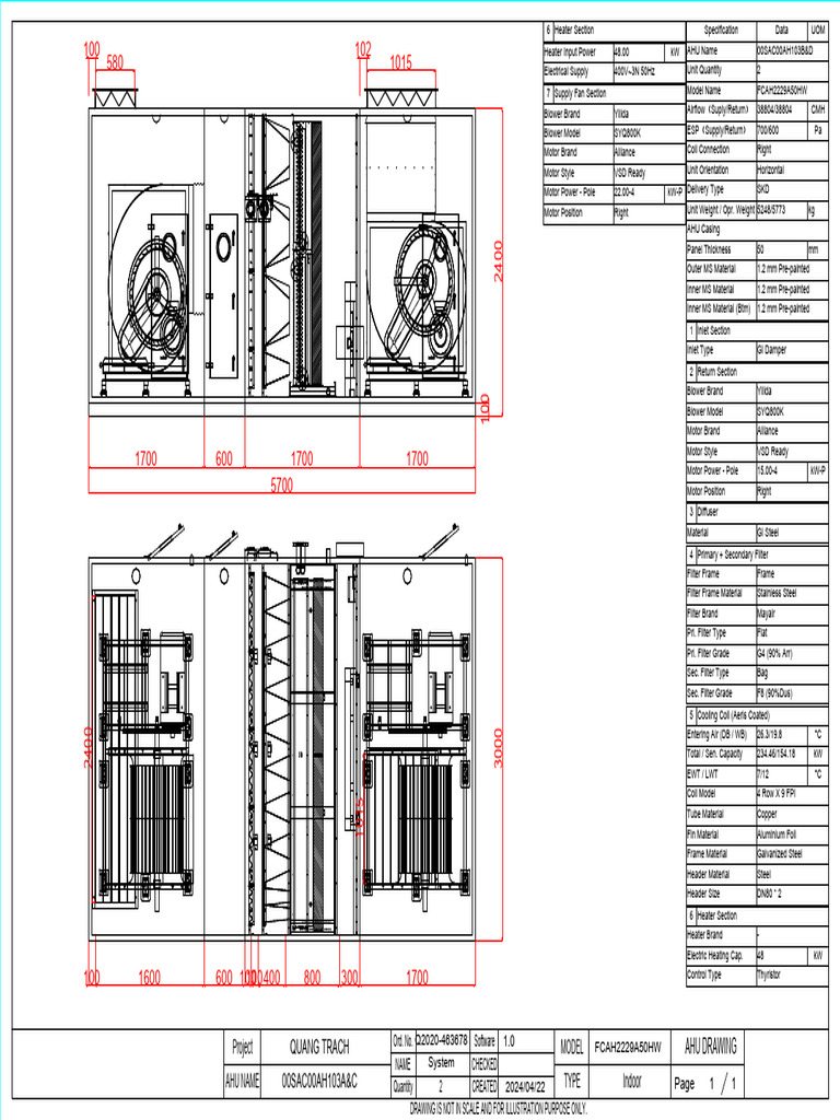 AHU System Technical Specs | PDF | Building Automation | Home Appliance
