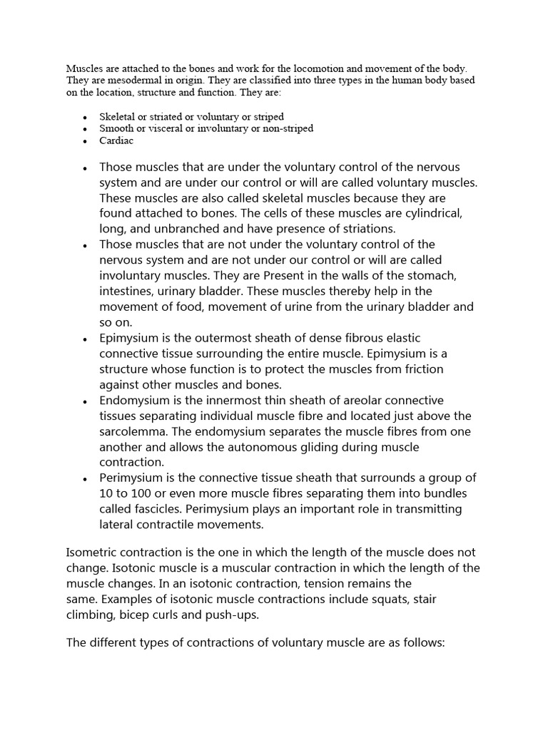 Locomotion and movement | PDF | Muscle | Muscle Contraction