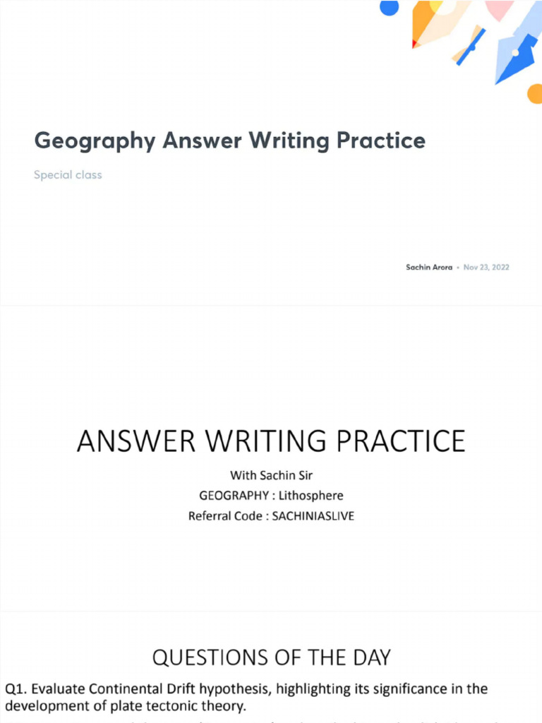 Geography - Answer - Writing - Practice - No - Anno 4 | PDF