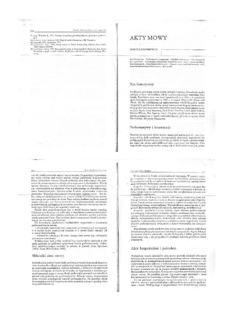 I Zdunkiewicz - Akty Mowy | PDF