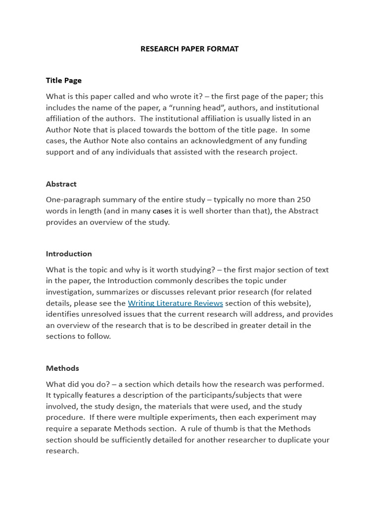 Research Paper Guidelines | PDF | Apa Style | Academic Publishing