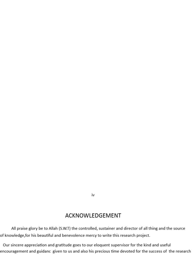 Acknowledgements For Research Project Pdf Wellness