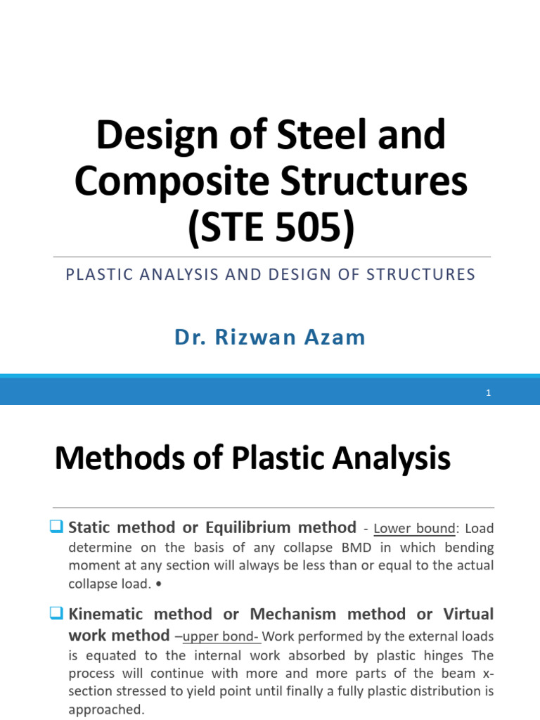 Plastic Design Lecture 2 | PDF | Bending | Materials Science