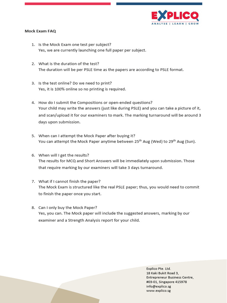 Explico - Mock Paper FAQ | PDF | Evaluation Methods | Educational Assessment And Evaluation