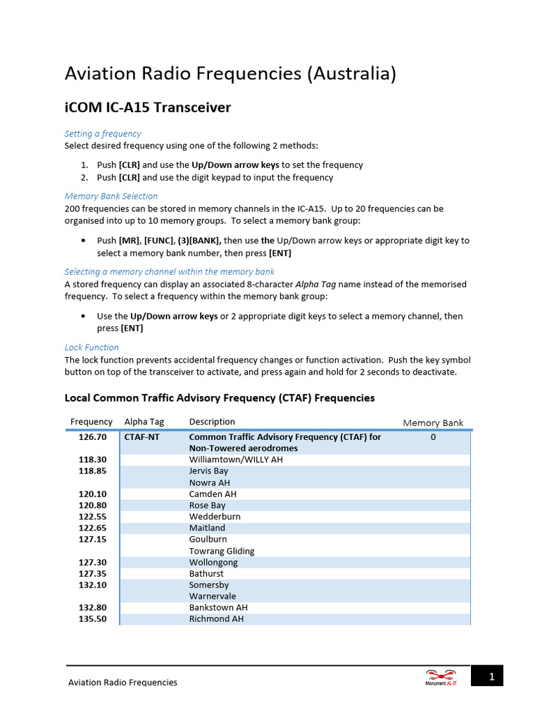 Aviation Radio Frequencies Australia | PDF | Instrument Flight Rules ...