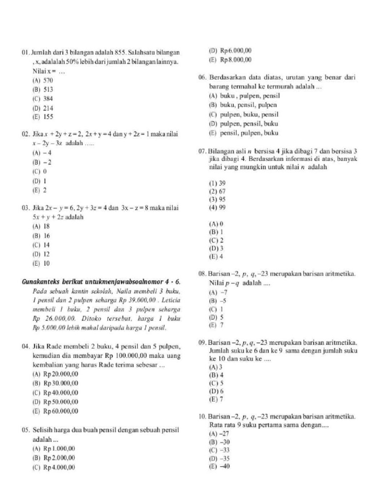 Soal PK PM Utbk Asli | PDF