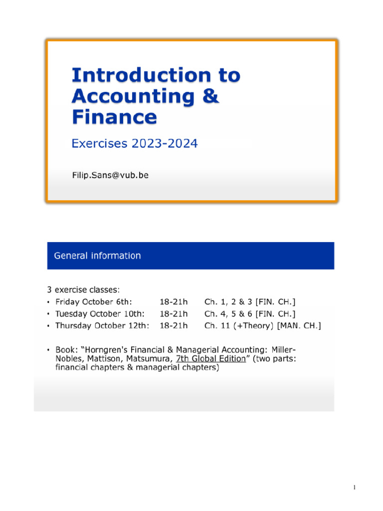 Accounting & Finance Exercises | PDF | Debits And Credits | Retained Earnings