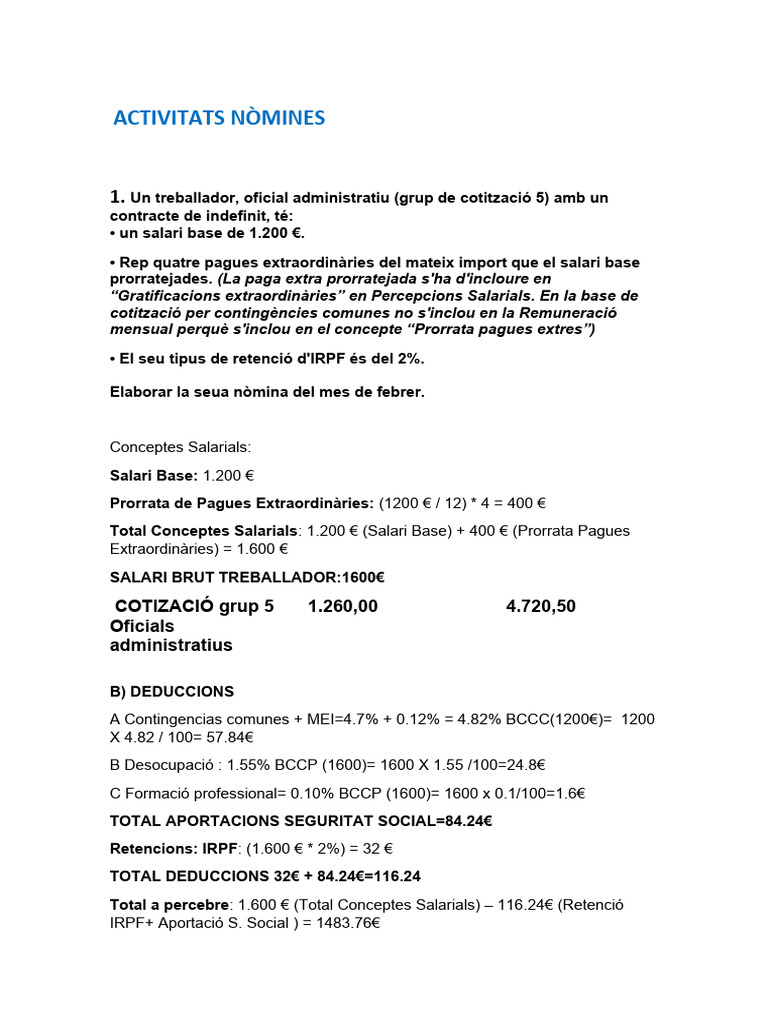 Nomines Activitats | PDF