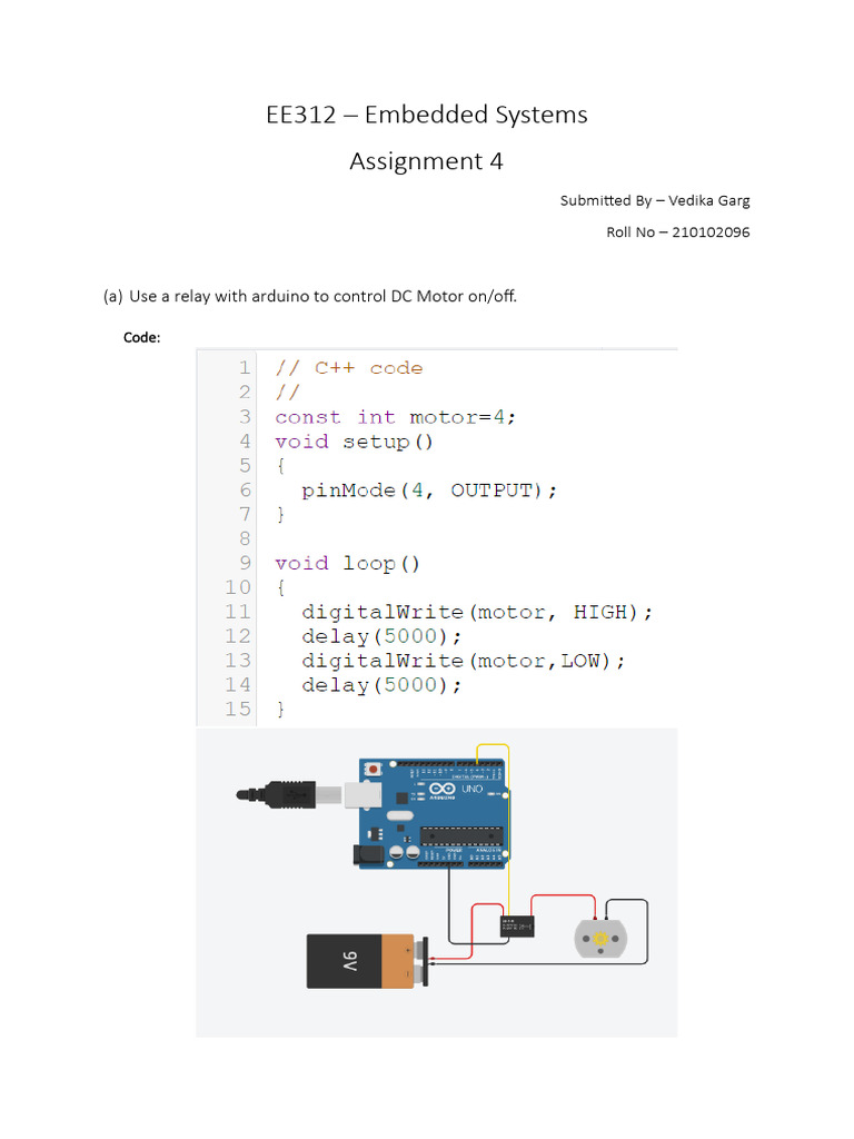 EE-312 Assignment-4 Vedika Garg | PDF | Power Supply | Arduino