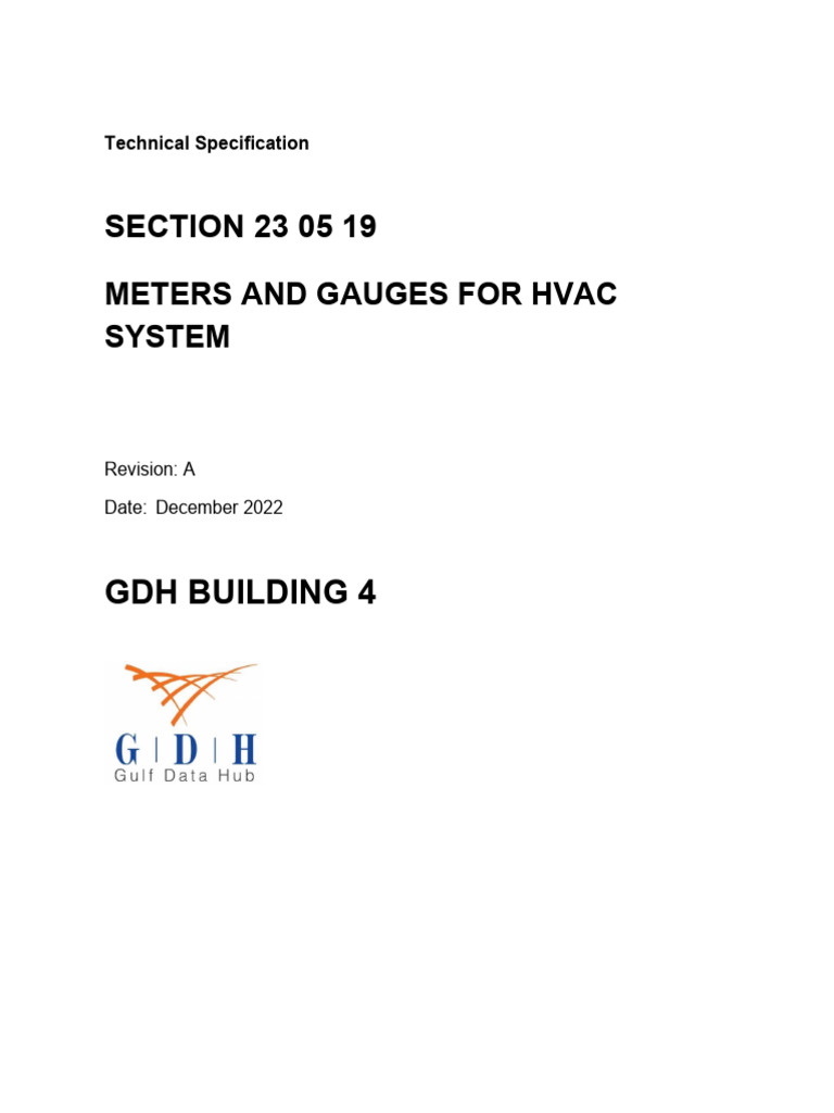 23 05 19 - Meters and Gauges For Hvac System | PDF | Flow Measurement ...