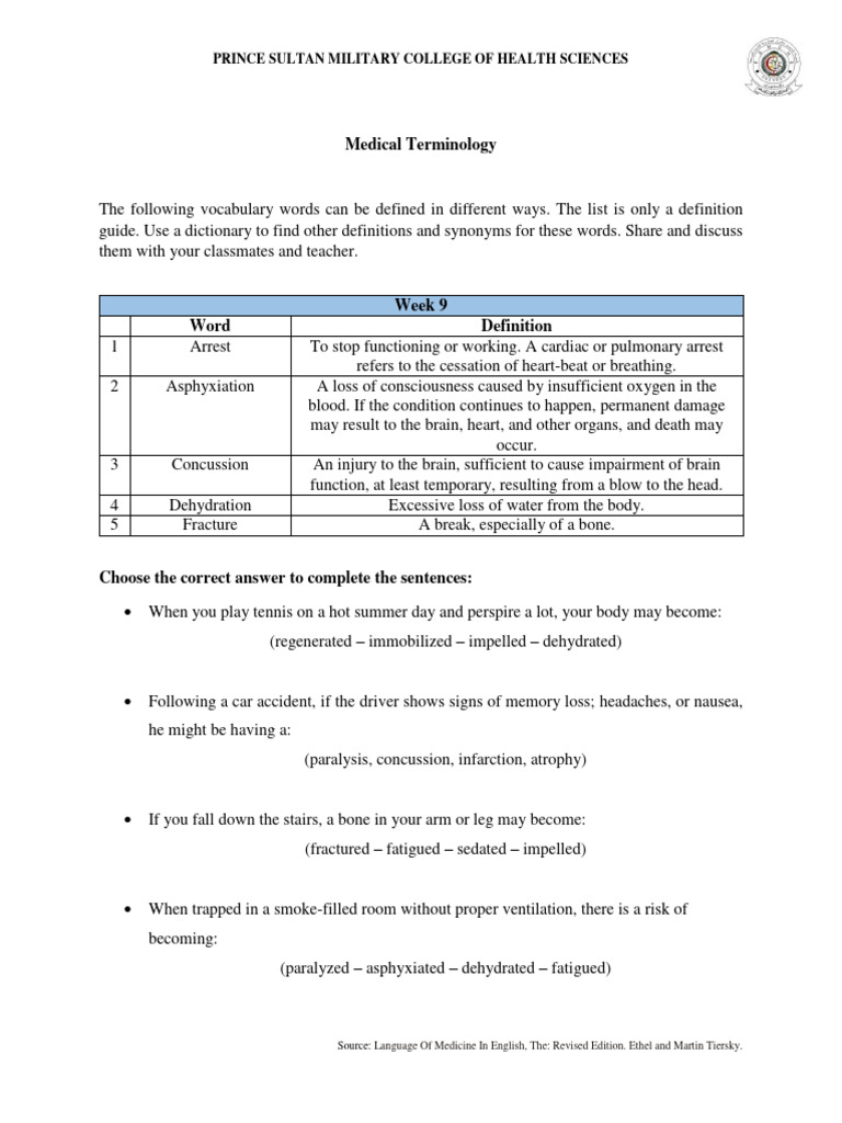 Medical Terminology - Week 9 Student | PDF | Self-Improvement | Wellness