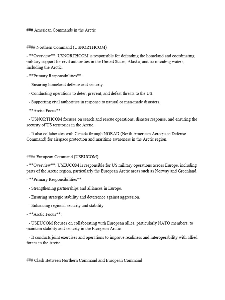 American Commands in the Arctic | PDF | Defense Policy | Securities