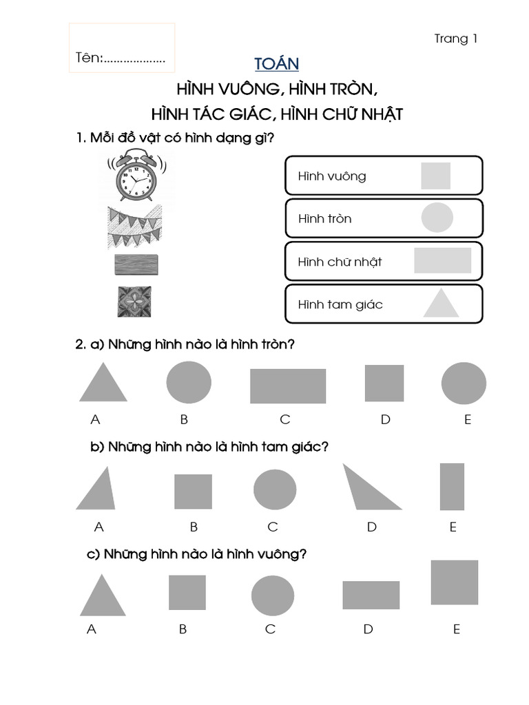 BT Bo Tro Toan Lop 1 Tap 2 Chuan | PDF