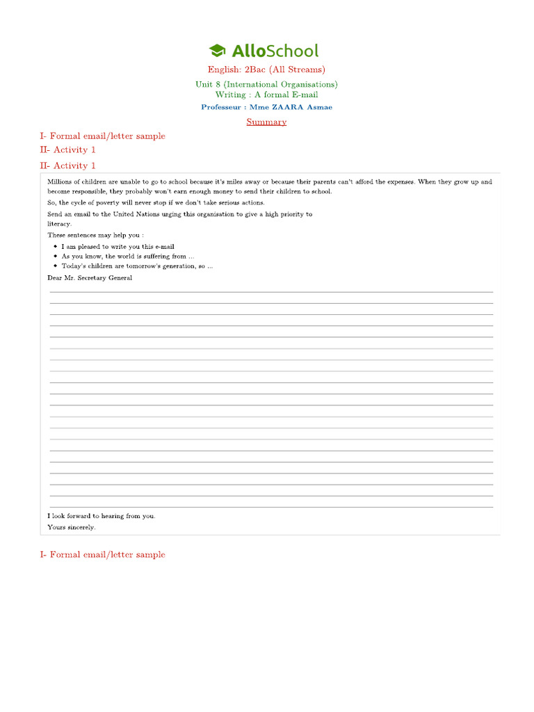 Writing 8 a Formal e Mail 10 | PDF