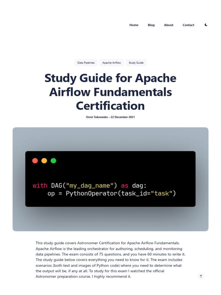 Study Guide For Apache Airflow Fundamentals Certification | PDF | Databases | Computing