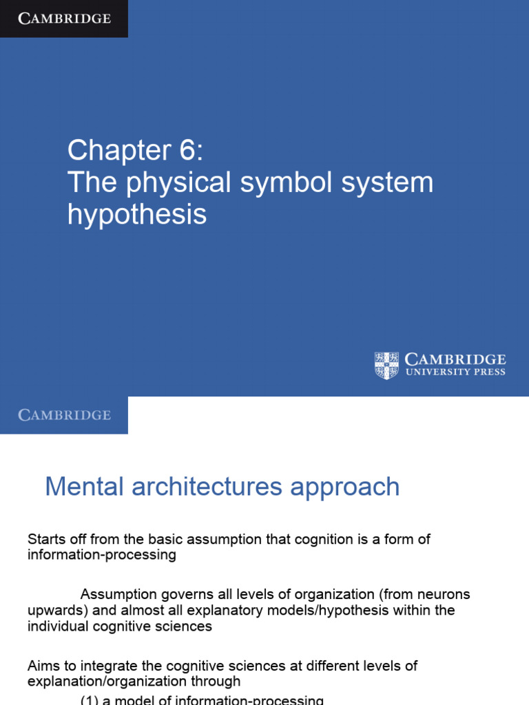 Chapter6 (Physical Symbol) | PDF | Cognitive Science | Artificial Intelligence