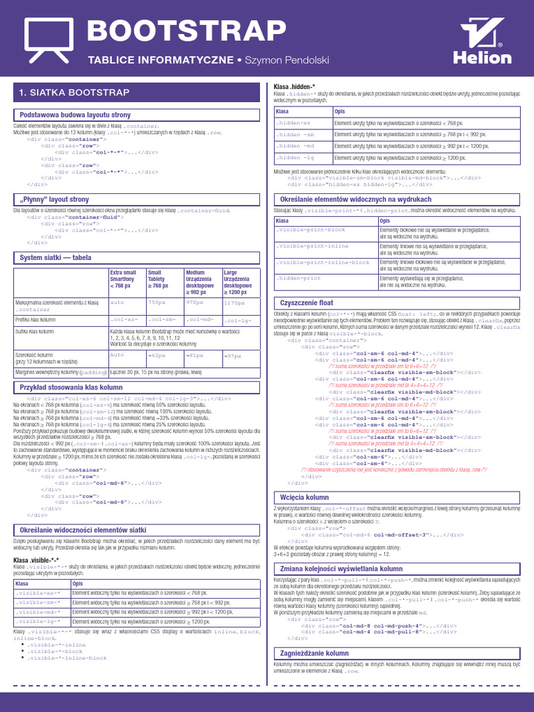 Tablice Informatyczne. Bootstrap Full | PDF