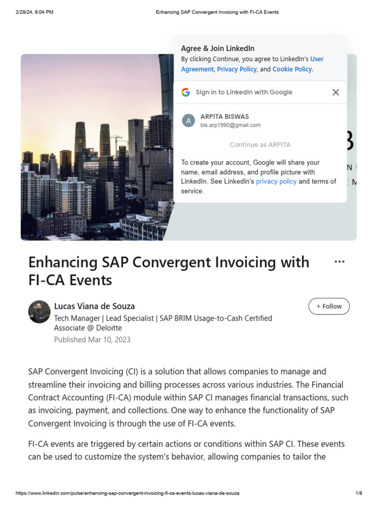 Enhancing SAP Convergent Invoicing With FI-CA Events | PDF | Invoice ...