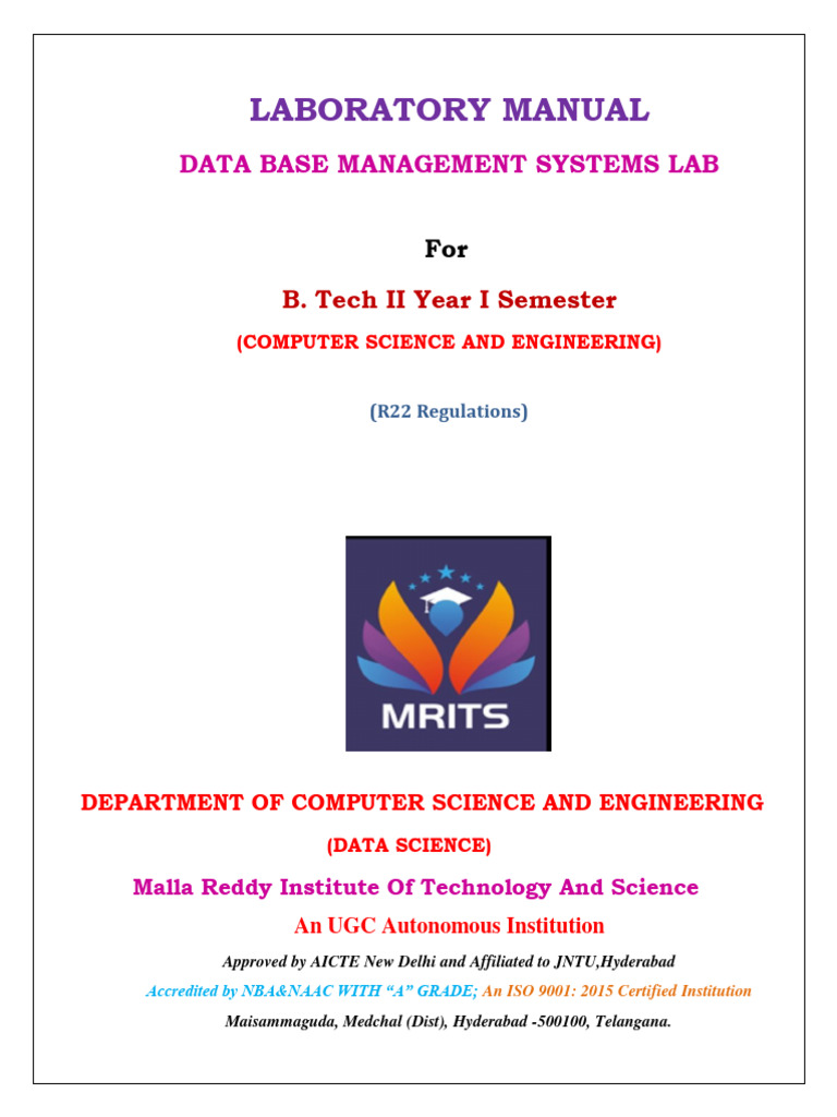 Dbms Lab Manual | PDF | Databases | Relational Database
