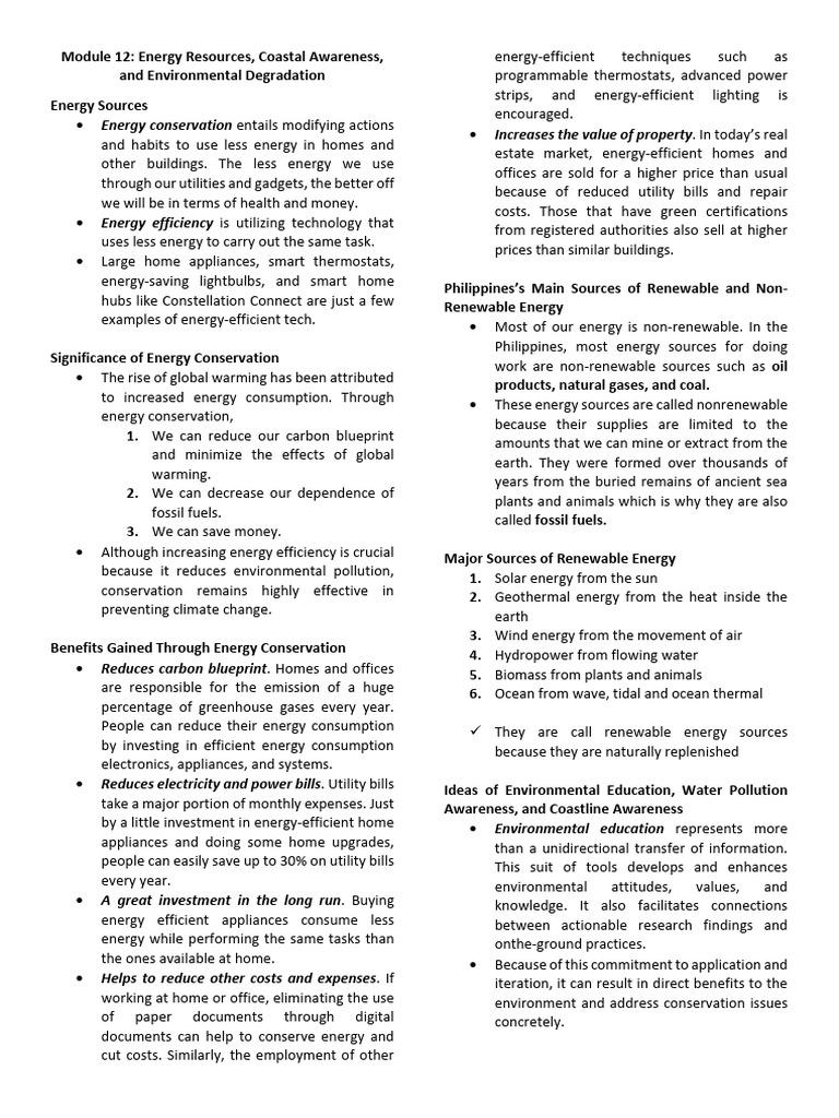 STS 12 | Download Free PDF | Efficient Energy Use | Energy Conservation