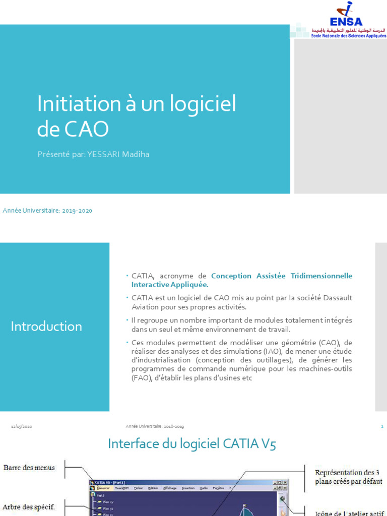Introduction au logiciel CATIA V5 | PDF | Conception assistée par ...