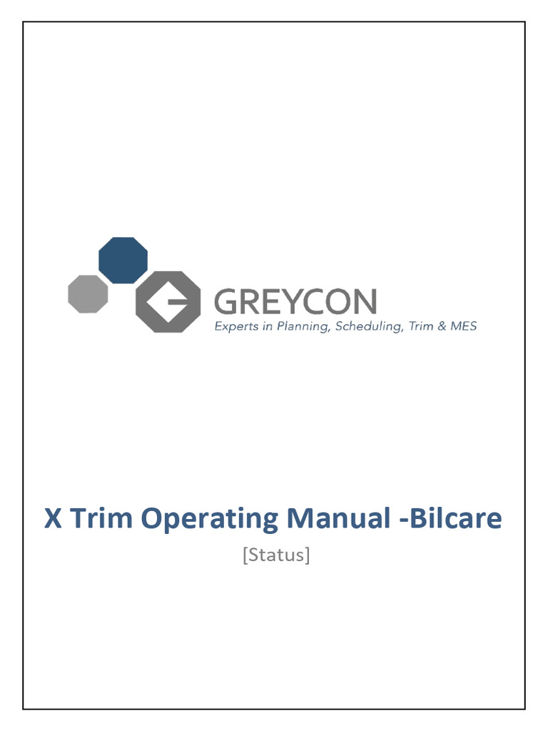 X Trim Operating Manual - Bilcare | PDF | Mathematical Optimization ...