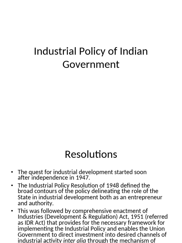 Overview of India's Industrial Policy | PDF | Industrial Policy | Exports