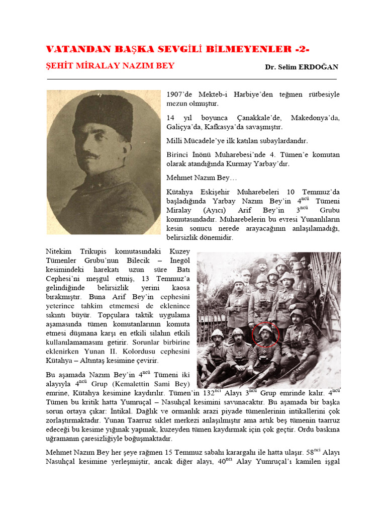 Sehit Miralay Nazim | PDF