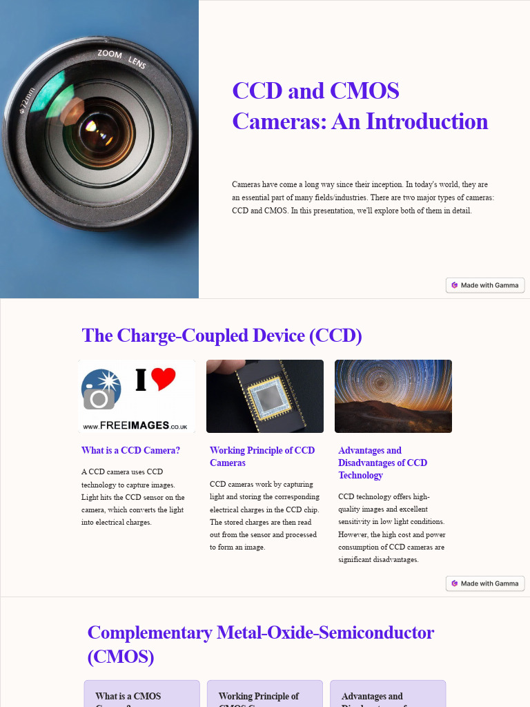 CCD vs CMOS Cameras Explained | PDF | Charge Coupled Device | Camera