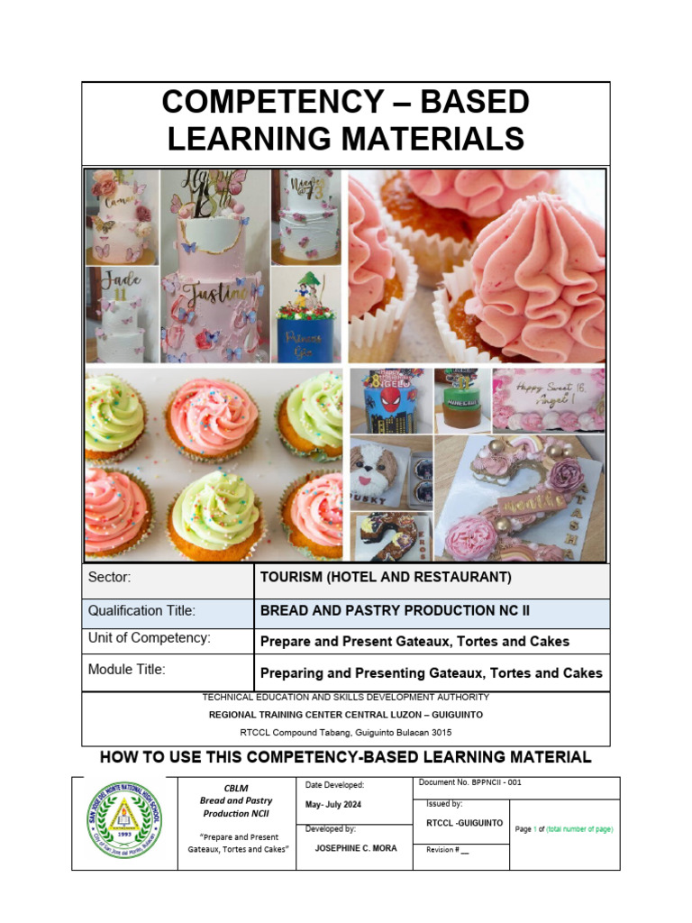 CBLM - Mora, Josephine C. - Bppncii - Core#3 - Sdocsjdm | PDF | Cakes ...