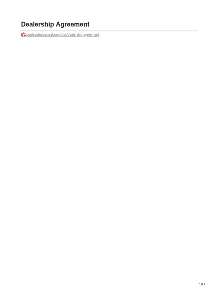 Jaguar Dealer Agreement Overview | PDF | Car Dealership | Franchising