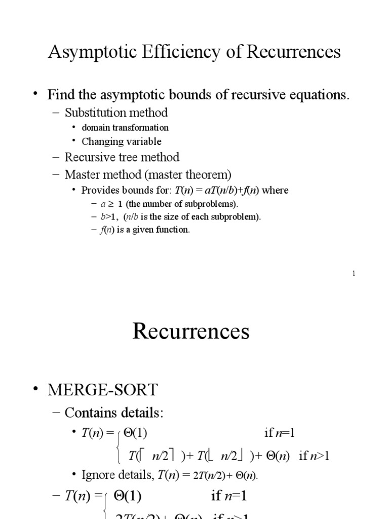 Recurrence Relations for CS Students | PDF | Recursion | Algorithms And ...