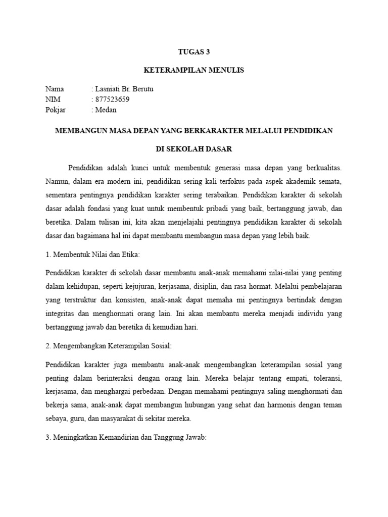 Tugas 3 Keterampilan Menulis | PDF