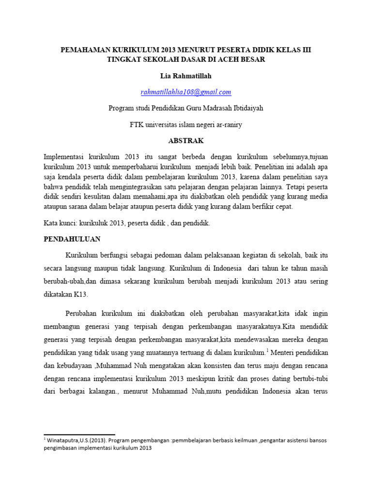 Jurnal Bahasa Indonesia Lia Rahmatillah | PDF