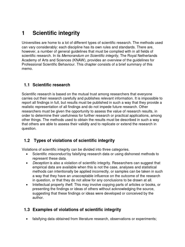 Scientific Integrity | PDF | Science | Scientific Method