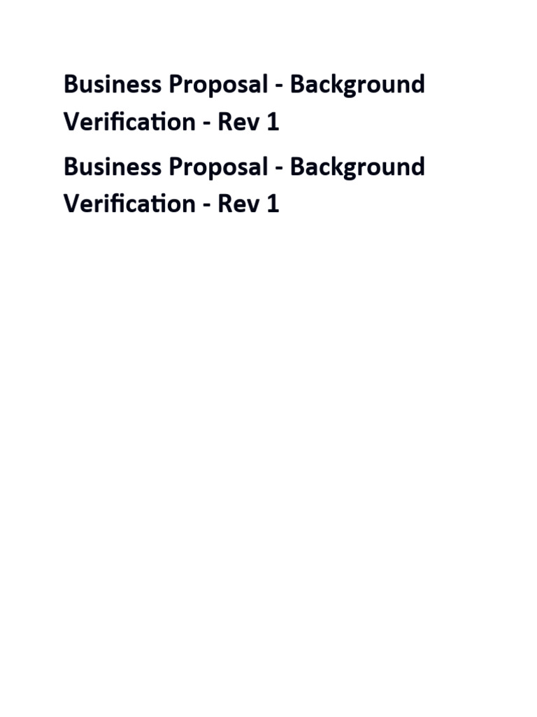 Business Proposal - Background Verification - Rev 1 Business Proposal ...