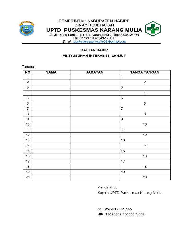 Bagan Daftar Hadir Notulen | PDF