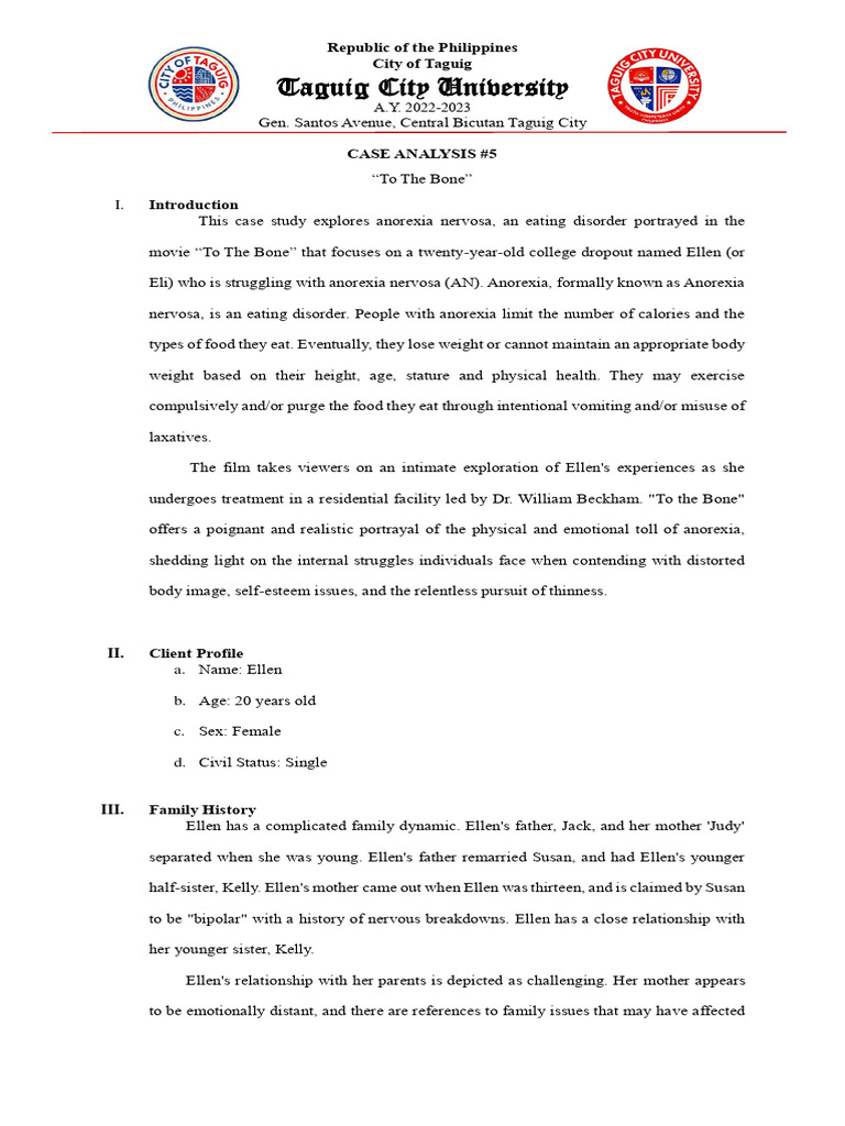 Anorexia Case Study Analysis | PDF | Anorexia Nervosa | Psychotherapy