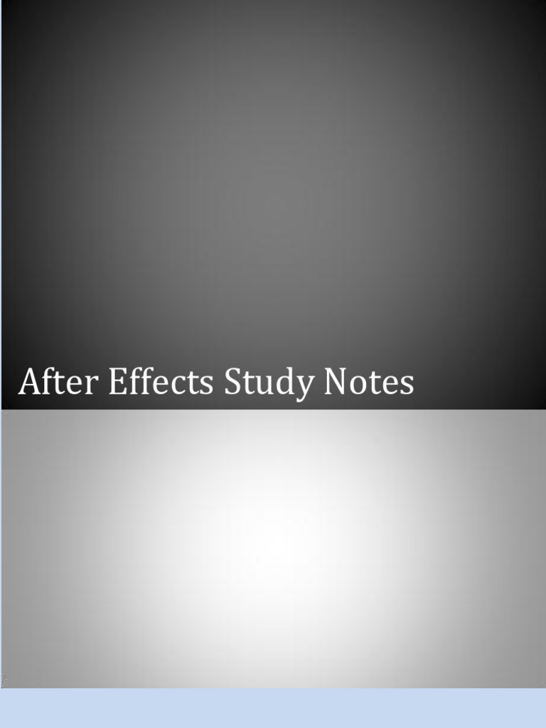 After Effects Study Notes Pdf Adobe Photoshop Video