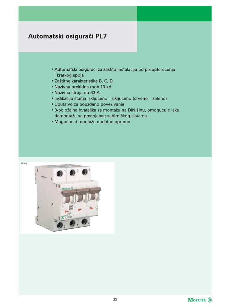 Eaton Automatski Osigurači PL7 | PDF