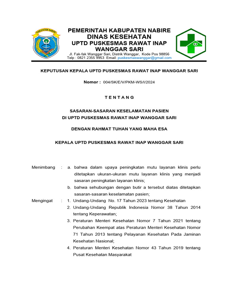 5.3.1 SK SKP Puskesmas | PDF