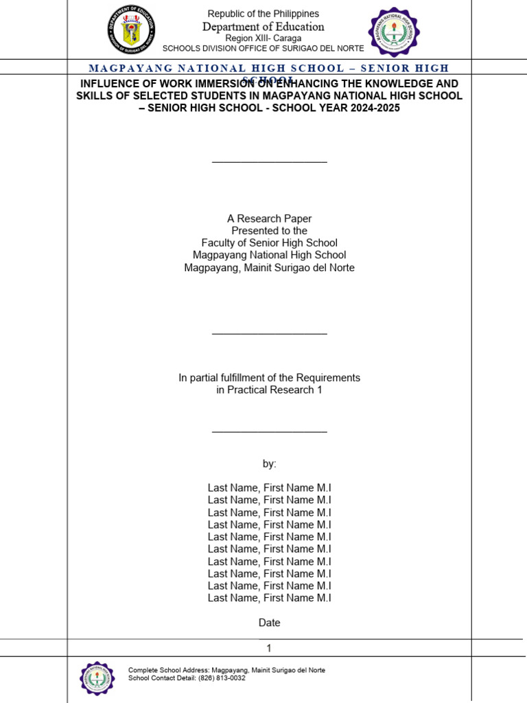 Practical Research 1 RESEARCH FORMAT | PDF | Cognition | Science