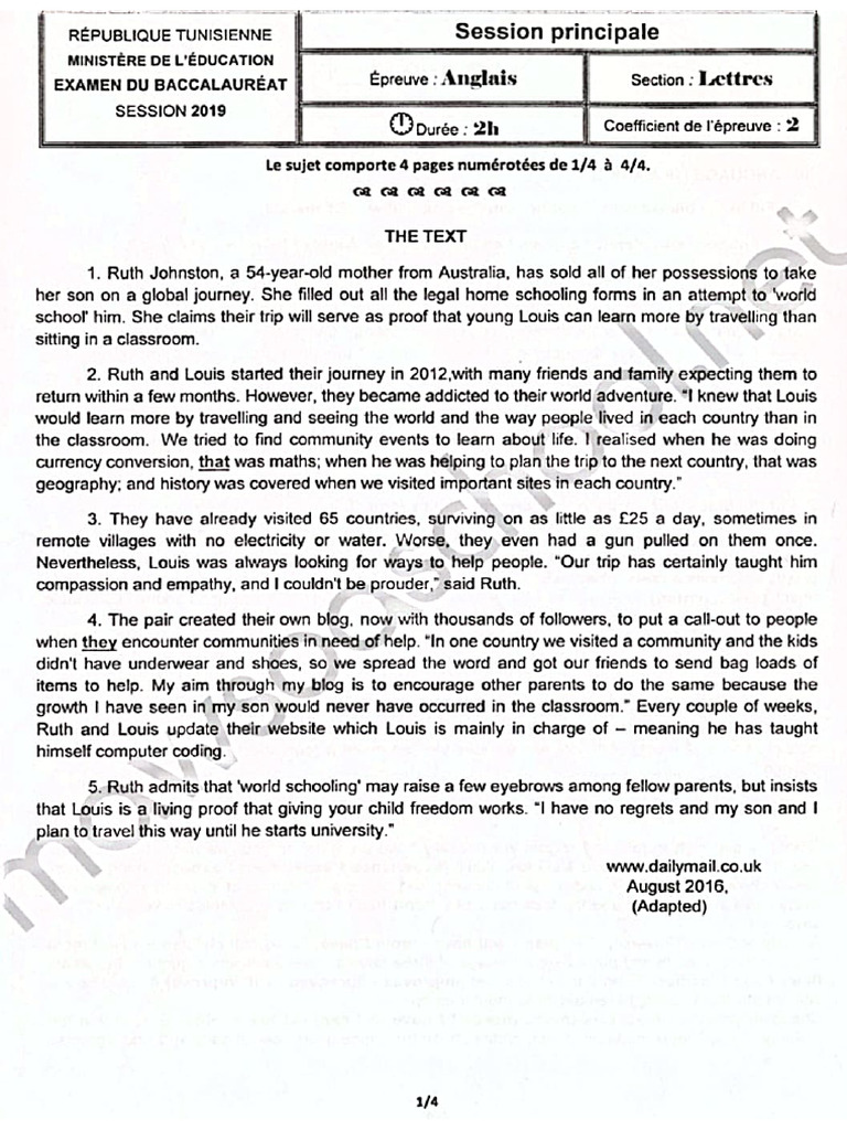 English Bac 2019 | PDF