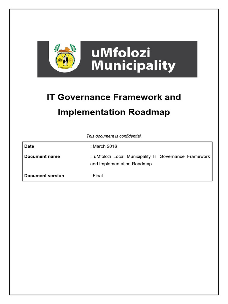 uMfolozi IT Governance Framework Guide | PDF | Governance | Chief ...