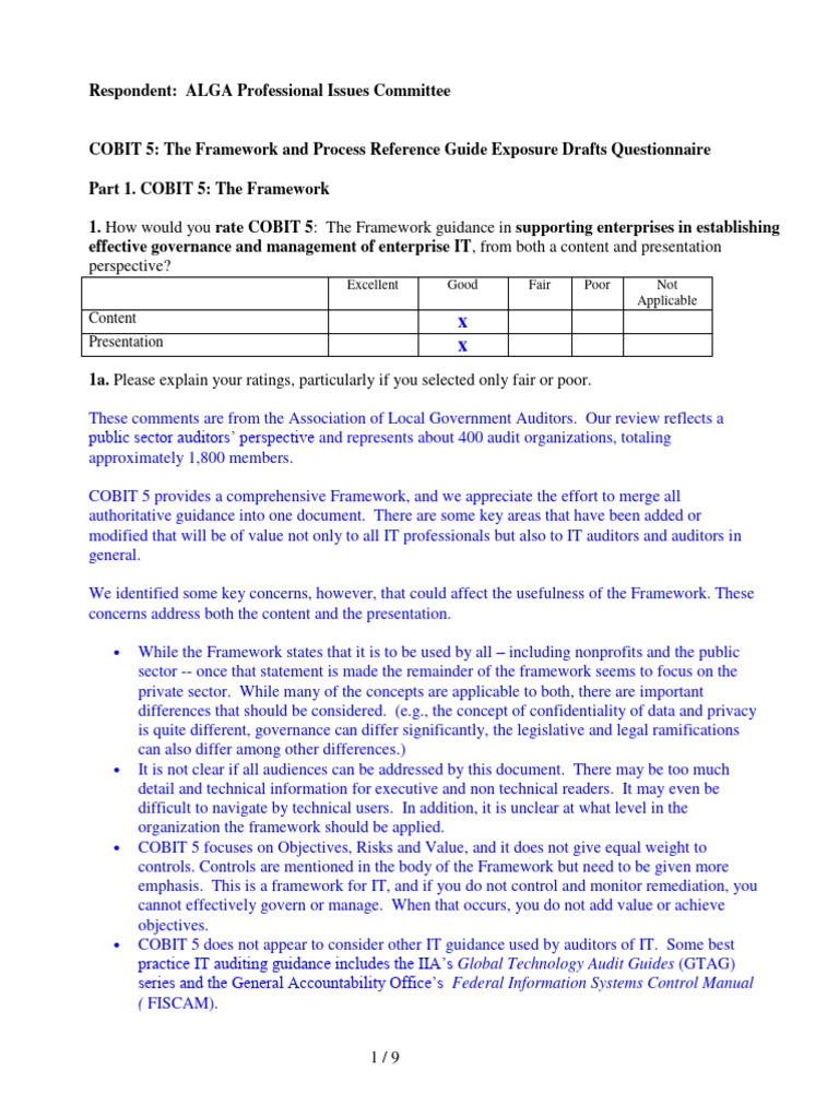 COBIT 5 The Framework and Process Reference Guide Exposure Drafts ...