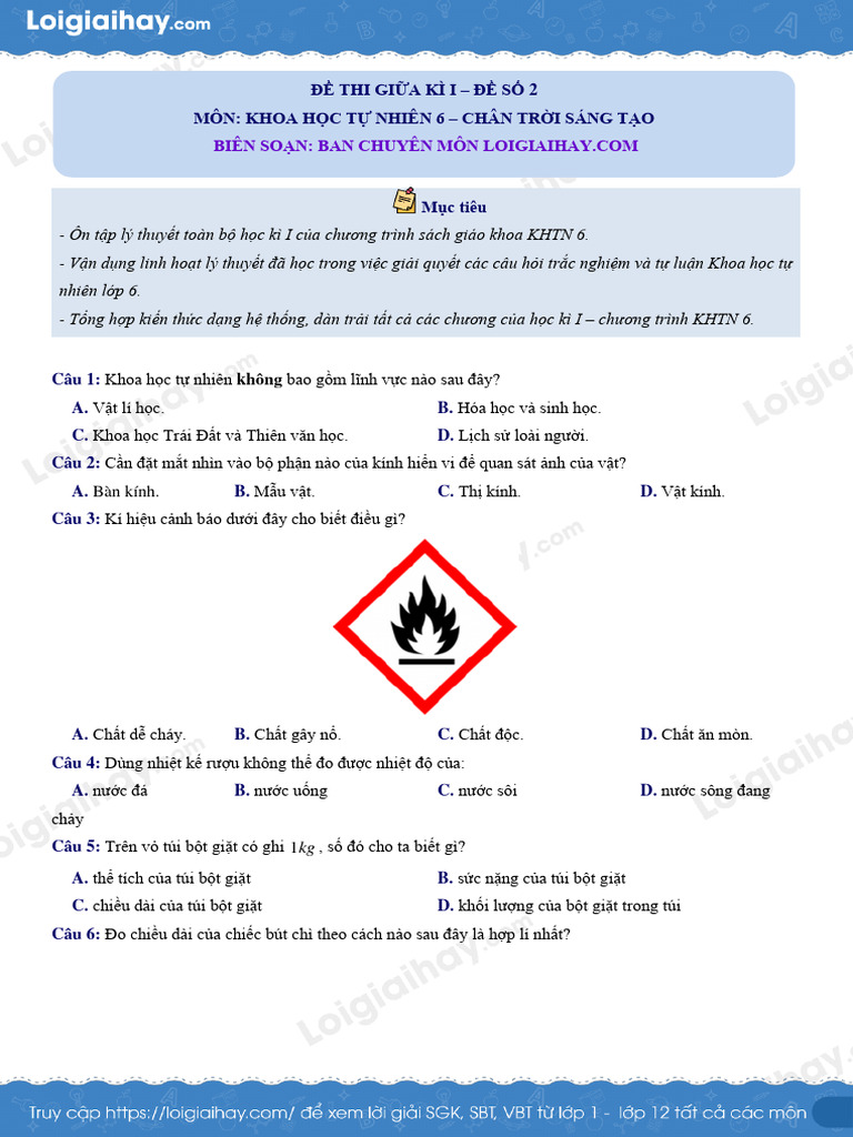 De Thi Giua Ki 1 KHTN 6 Chan Troi Sang Tao de So 2 1672734993 | PDF