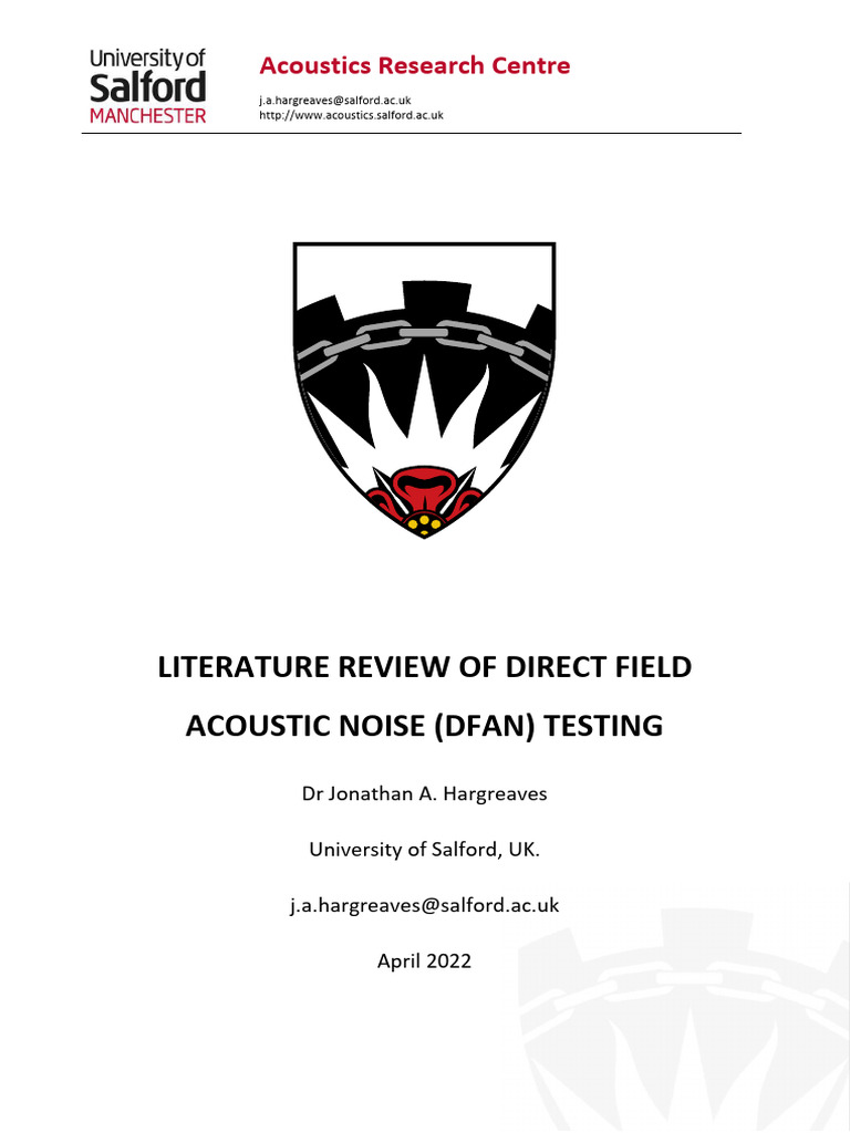 Hargreaves 2022 Literature Review of Direct Field Acoustic Noise (DFAN ...